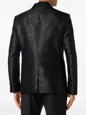 Philipp Plein Monogram-jacquard Single-breasted Blazer