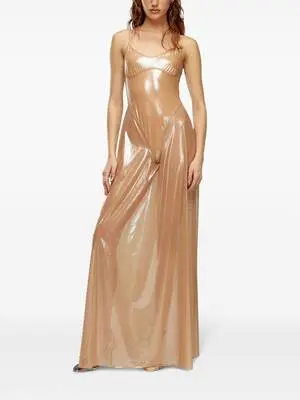 DIESEL® D-rooney Metallic Sheer Maxi Dress