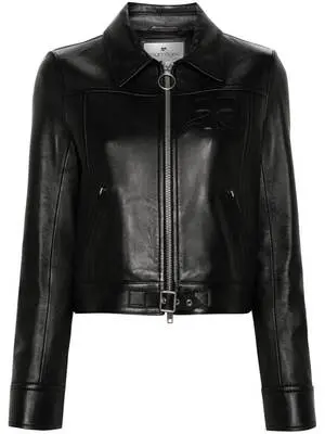 COURREGES Iconic Zip-up Leather Jacket