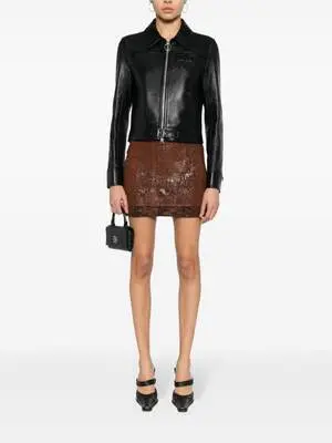 COURREGES Iconic Zip-up Leather Jacket