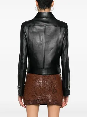 COURREGES Iconic Zip-up Leather Jacket