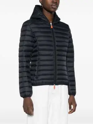 SAVE THE DUCK Logo-patch Padded Jacket - Black