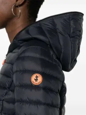 SAVE THE DUCK Logo-patch Padded Jacket - Black