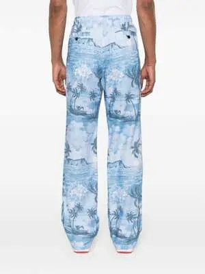 Palm Angels Sunset-print Wide-leg Trousers