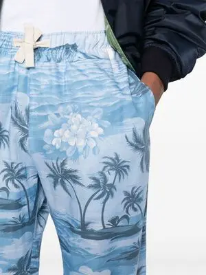 Palm Angels Sunset-print Wide-leg Trousers