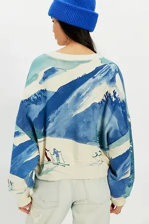 Free People Gaia Graphic Sweatshirt - Ski Combo