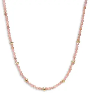 ZOE LEV 14k Yellow Gold Rhodochrosite Bead Necklace - Pink/gold
