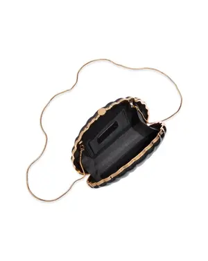 Aqua Shell Clutch - Black