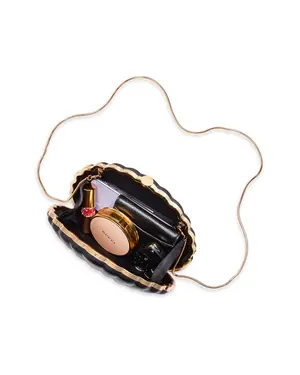 Aqua Shell Clutch - Black