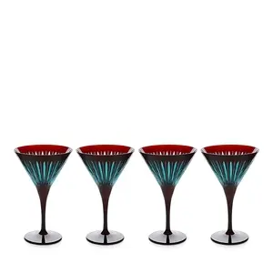 L'Objet Prism Martini Glasses, Set Of 4 - Bordeaux