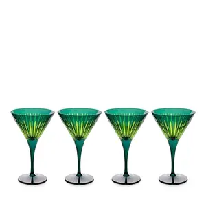 L'Objet Prism Martini Glasses, Set Of 4 - Green