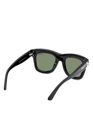 Emilio Pucci Square Sunglasses, 50mm - Black/green Solid