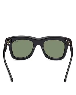 Emilio Pucci Square Sunglasses, 50mm - Black/green Solid