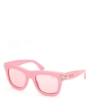 Emilio Pucci Square Sunglasses, 50mm - Pink/pink Solid