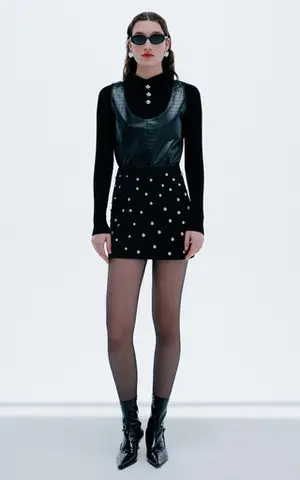 Ila Memphis Studded Vegan Leather Mini Skirt Only