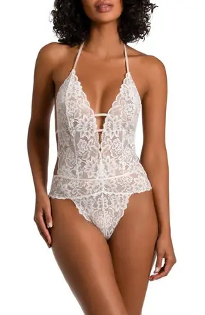 IN BLOOM BY JONQUIL Lace Thong Teddy Champagne