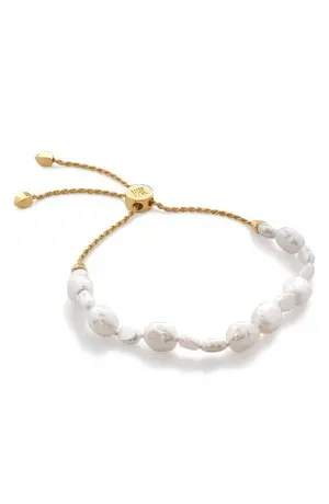 Monica Vinader Nura Reef Freshwater Pearl Friendship Bracelet - 18ct Gold Vermeil / Pearl