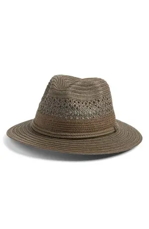 Nordstrom Vented Panama Hat - Green Dark Combo