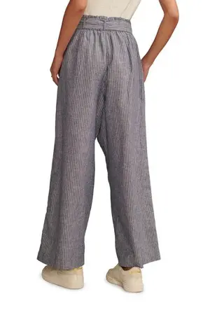Lucky Brand Cotton Blend Paperbag Pants - Blue Stripe