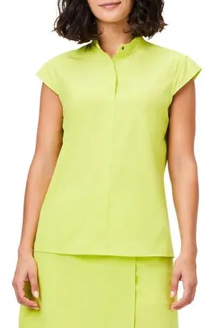 NIC+ZOE Tech Stretch Quarter Snap Shirt Tennis Ball