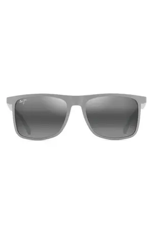 Maui Jim Makamae 56mm Polarized Square Sunglasses - Matte Grey