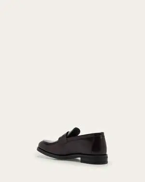 STUART WEITZMAN Club Burnished Leather Penny Loafers