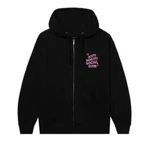 ANTI SOCIAL SOCIAL CLUB Coral Crush Zip Hoodie - Black