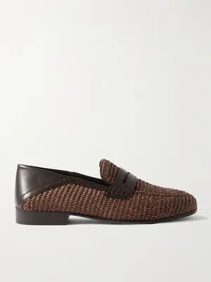 Manolo Blahnik Padstow Raffia Loafers - Brown