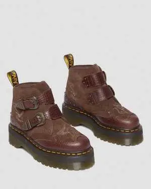 Dr. Martens Devon Gothic Americana Leather Platform Boots In  display picture 1