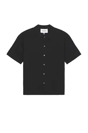FRAME FRAME Waffle Textured Shirt In Brown Black