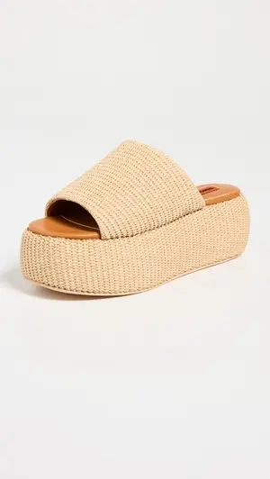 SIMONMILLER Raffia Cloudy Platforms - Natural