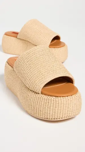 SIMONMILLER Raffia Cloudy Platforms - Natural