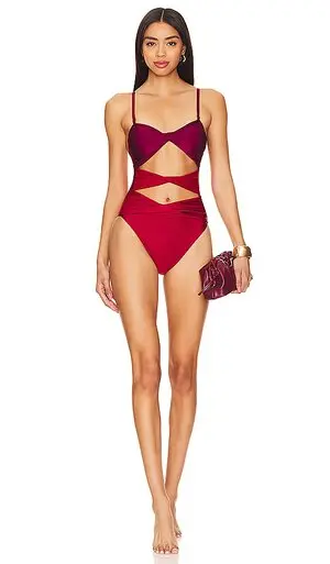 VILLA FRESCA Mia Twisted One Piece - Fig