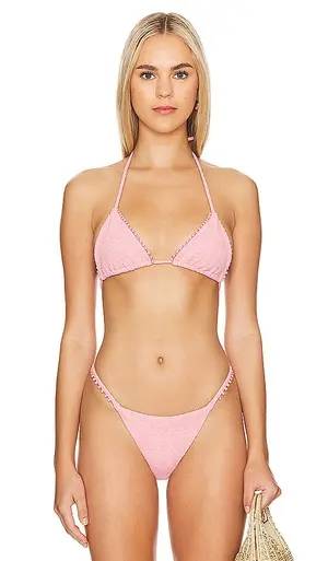 Devon Windsor Drew Bikini Top - Pink Tweed