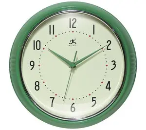 INFINITY Instruments Round Retro Wall Clock, 12 Inch - One-color