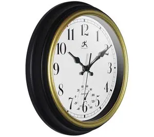 INFINITY Instruments Classic Gold Trim In/outdo Or Clock, 12