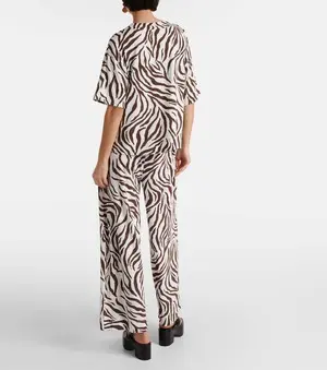 Max Mara Siberia Zebra-print Jersey Top