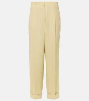 THE ROW Tor Wide-leg Crêpe Pants - Yellow