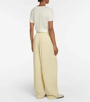 THE ROW Tor Wide-leg Crêpe Pants - Yellow
