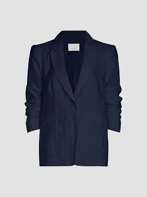 Cinq À Sept Khloe Crinkled Blazer - Navy