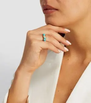 NETALI NISSIM Yellow And Turquoise Navette Ring