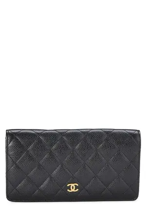 Chanel Quilted Caviar Yen Wallet - Black
