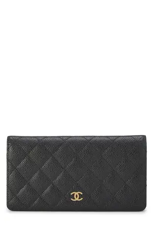 Chanel Quilted Caviar Yen Wallet - Black
