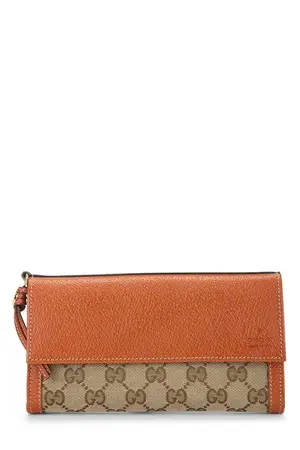 Gucci Original Gg Canvas Long Wallet - Orange