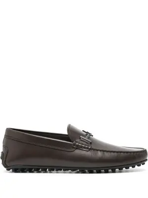 TOD'S T Ring City Gommino Loafers - Brown
