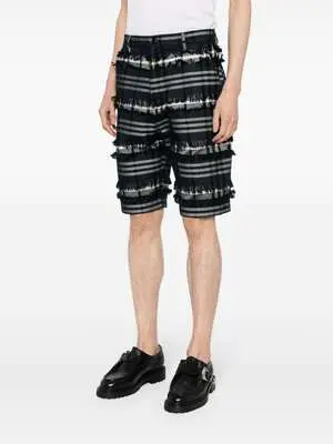 Henrik Vibskov Check-print Frayed Shorts