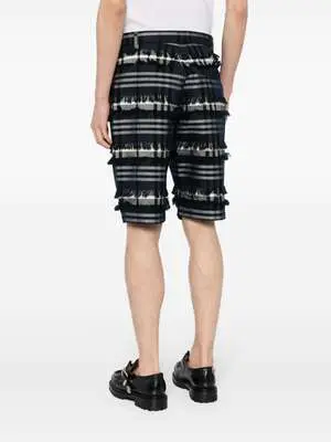 Henrik Vibskov Check-print Frayed Shorts