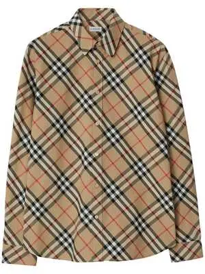 Burberry Check Cotton Shirt - Neutrals