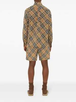 Burberry Check Cotton Shirt - Neutrals