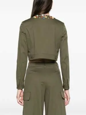 Moschino Floral-appliqué Cropped Jacket